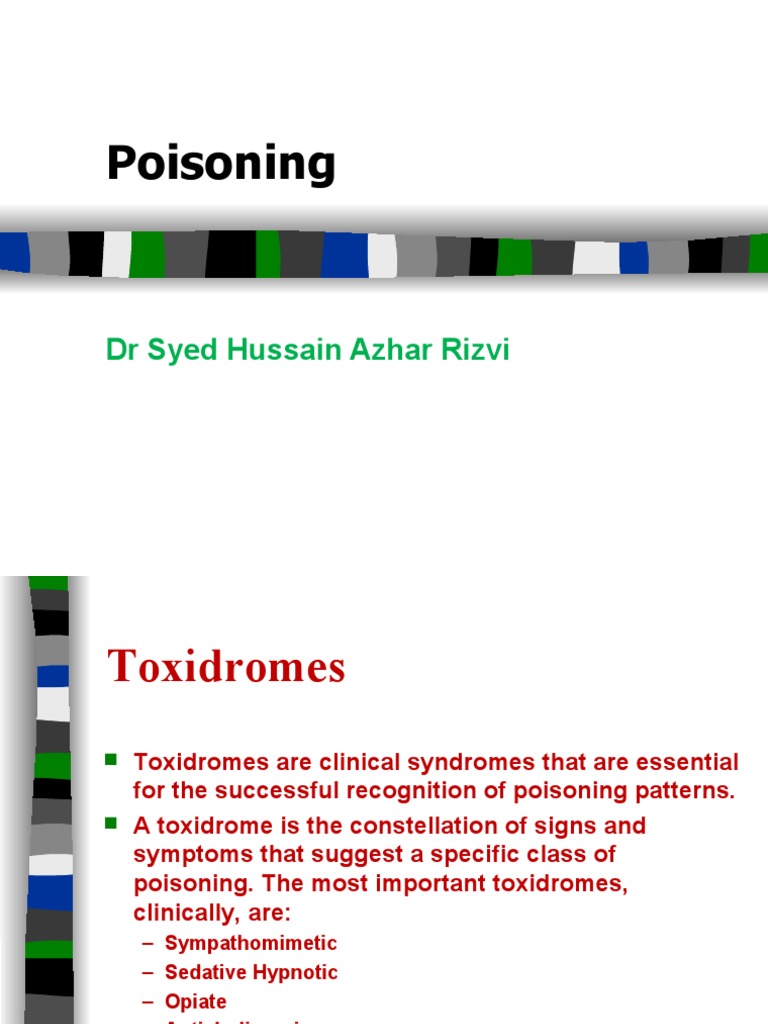 Approach To A Patient With Suspected or Known Poisoning | PDF ...