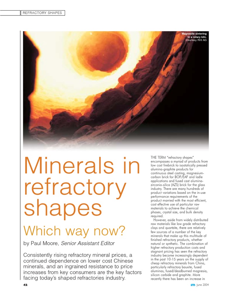 Minerals in Refractory Shapes - Which Way Now | PDF | Refractory | Steel