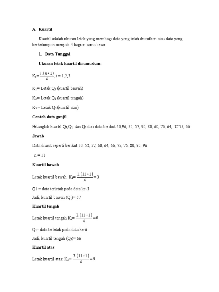 Panduan Kuartil, Desil, Persentil | PDF