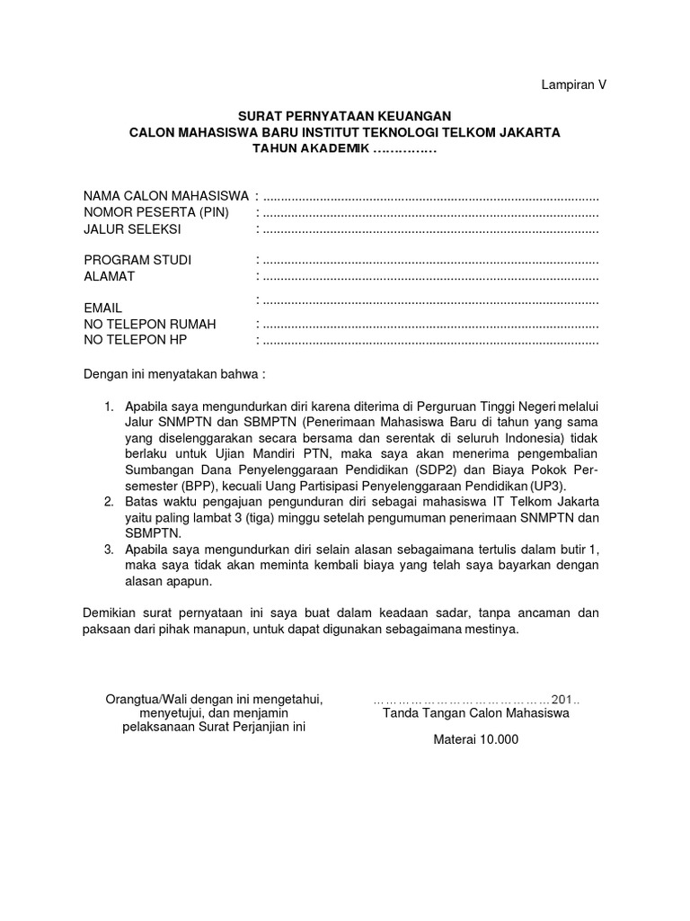 Pernyataan Keuangan ITTJ | PDF