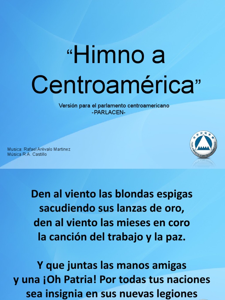 HIMNO DE Centroamerica - Nueva Version - 2 | PDF