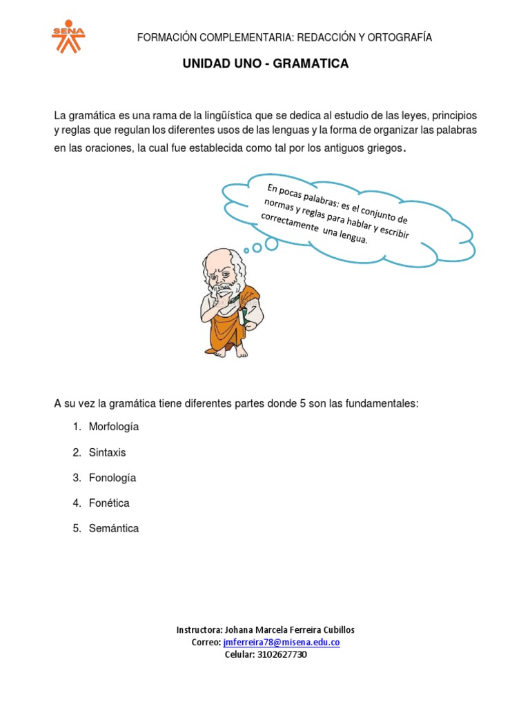 Unidad Uno Gramatica | PDF | Adverbio | Verbo