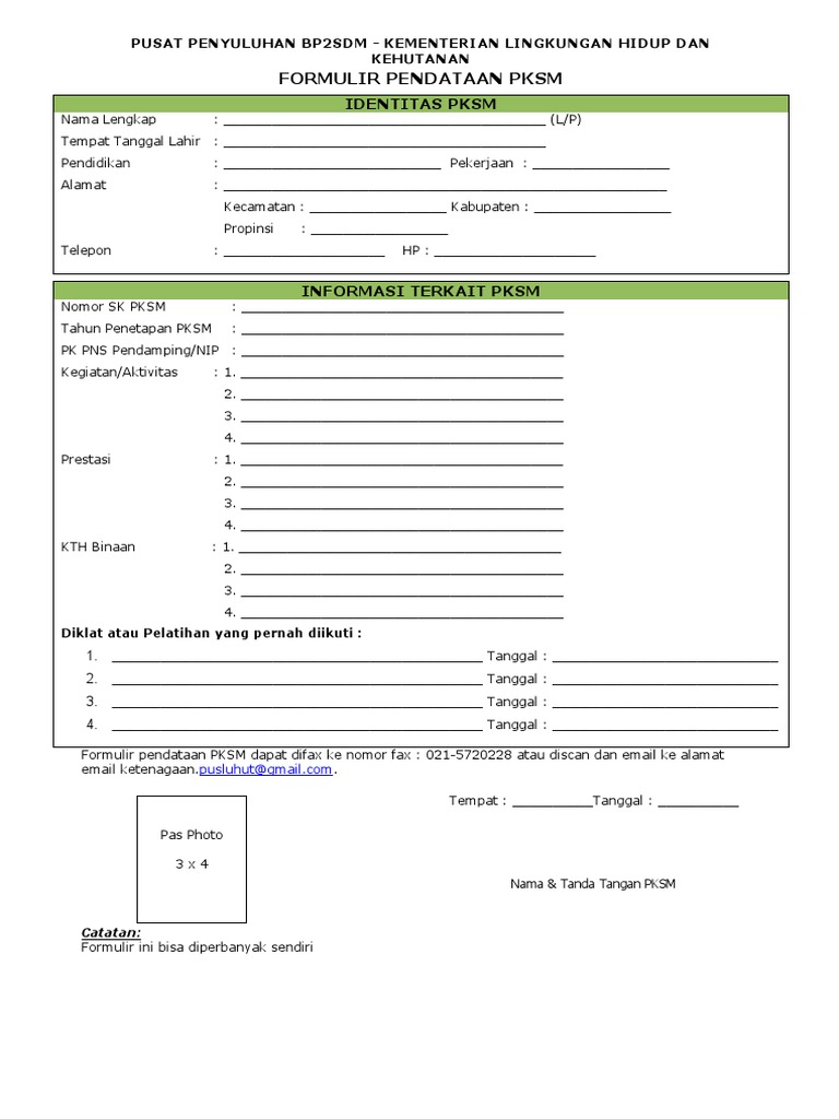 Formulir Pendataan PKSM Share | PDF