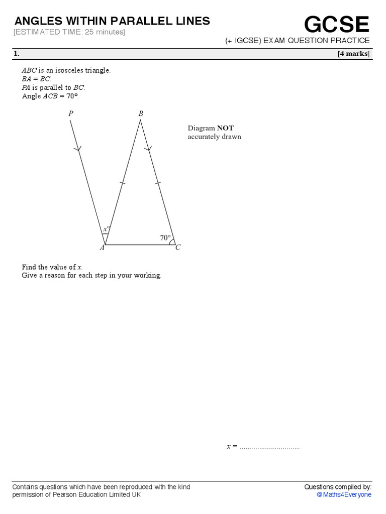 Angles Within Parallel Lines | PDF | Elementary Geometry | Elementary Mathematics