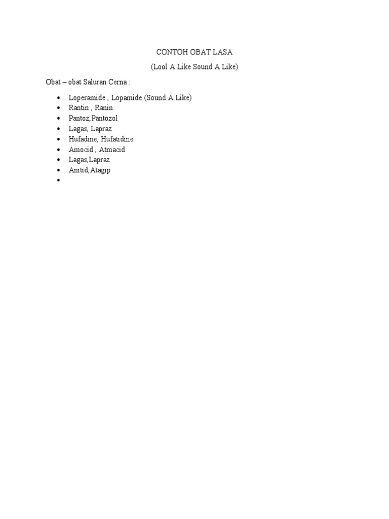 Contoh Obat Lasa | PDF