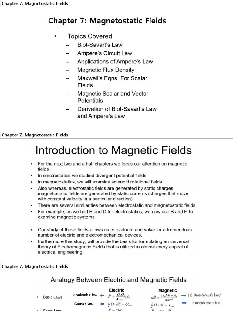 Magnetostatic Fields Overview | PDF | Magnetic Field | Physical Quantities