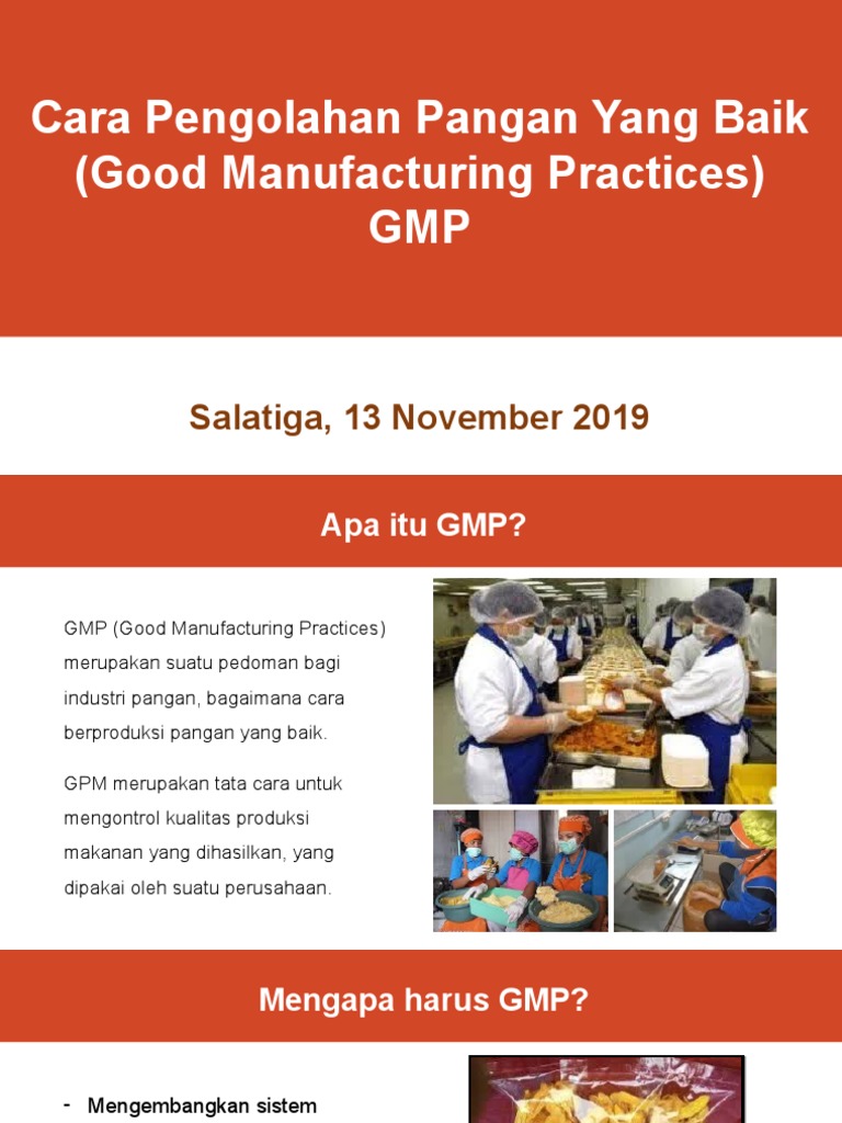 Cara Pengolahan Pangan Yang Baik (Good Manufacturing Practices) GMP | PDF