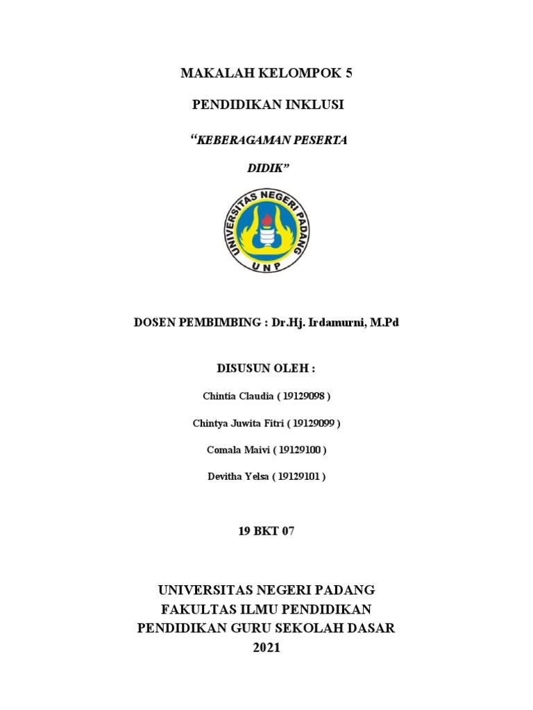 MAKALAH KEL 5 INKLUSI-dikonversi | PDF | Karier & Perkembangan