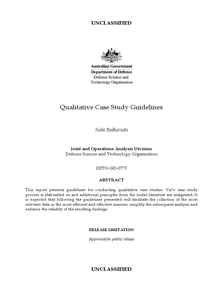 Qualitative Case Study Guidelines: Unclassified | PDF | Case Study | Validity (Statistics)
