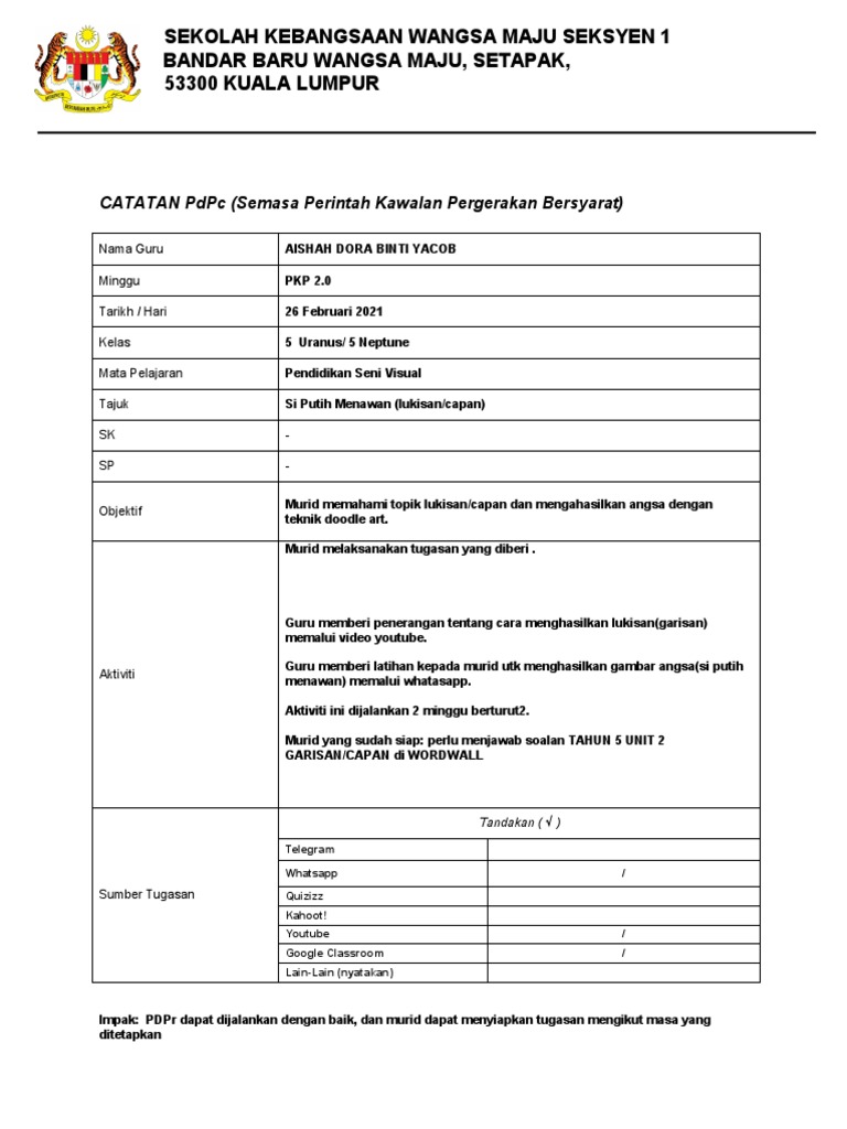 Catatan Ringkas PDPC PKP PSV Tahun 5 2021 m6 | PDF