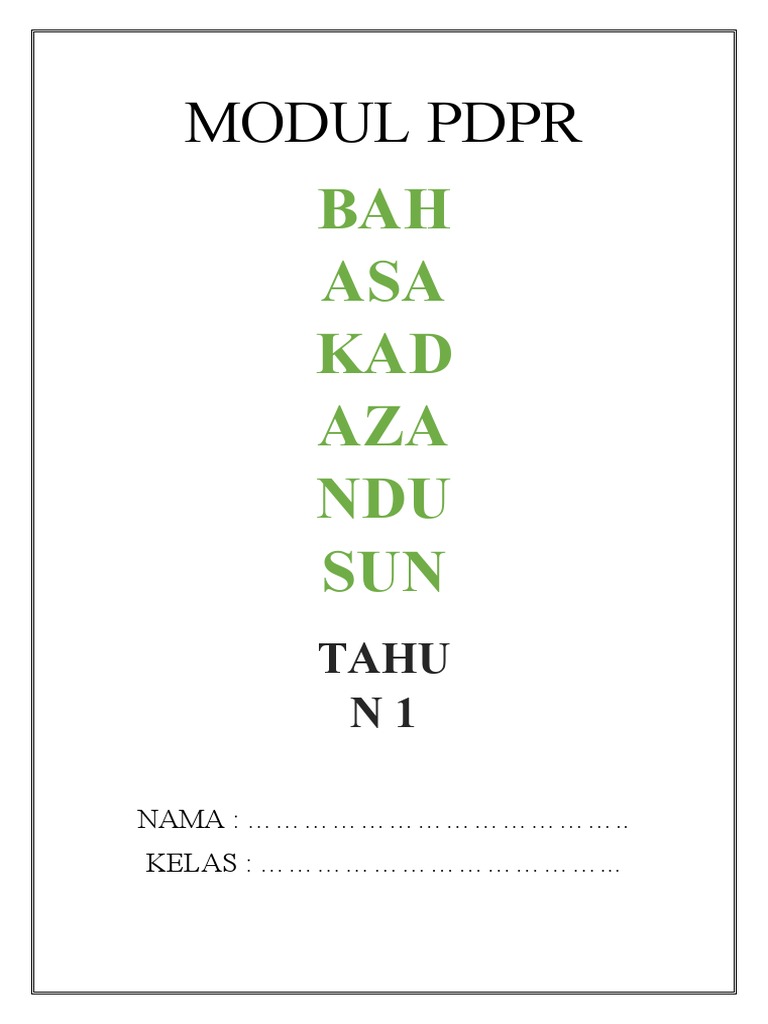 Modul PDPR BKD t1 | PDF