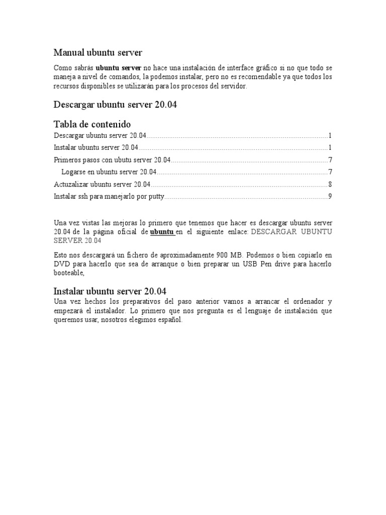Manual Ubuntu Server | PDF | Sudo | Interfaces gráficas de usuario