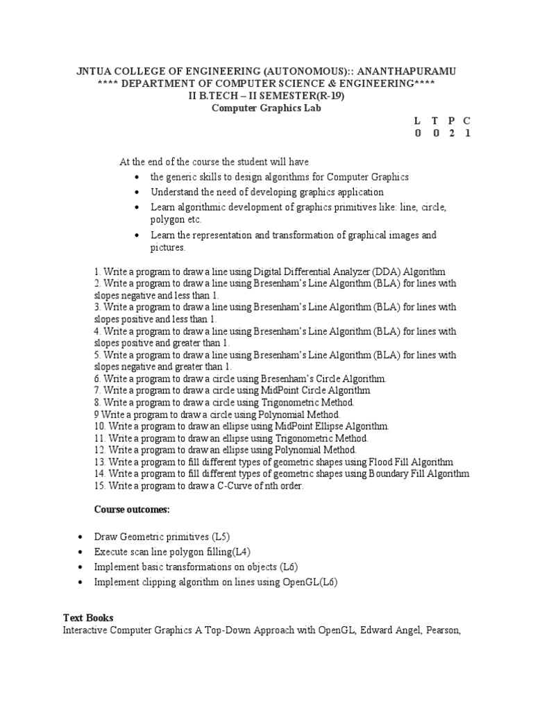 Computer Graphics Lab | PDF | Computer Graphics | Ellipse