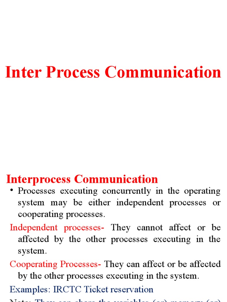 OS Lecture3 - Inter Process Communication | PDF | Thread (Computing ... OS Lecture3 - Inter Process Communication | PDF | Thread (Computing ...