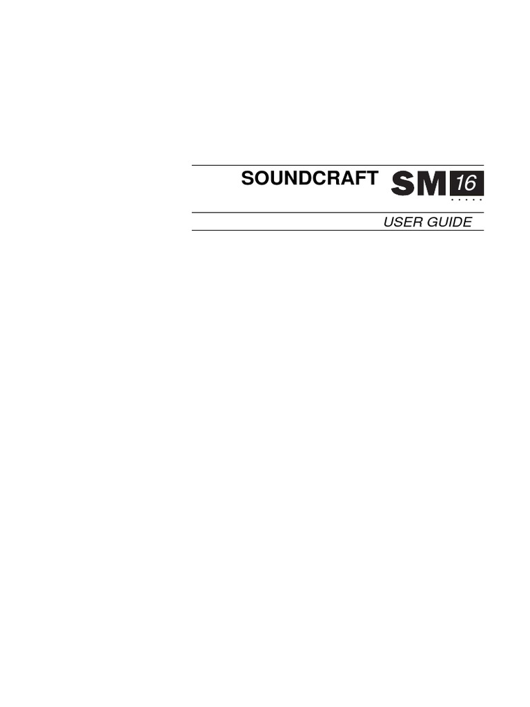 Sm16 User Guide | PDF | Power Supply | Equalization (Audio)