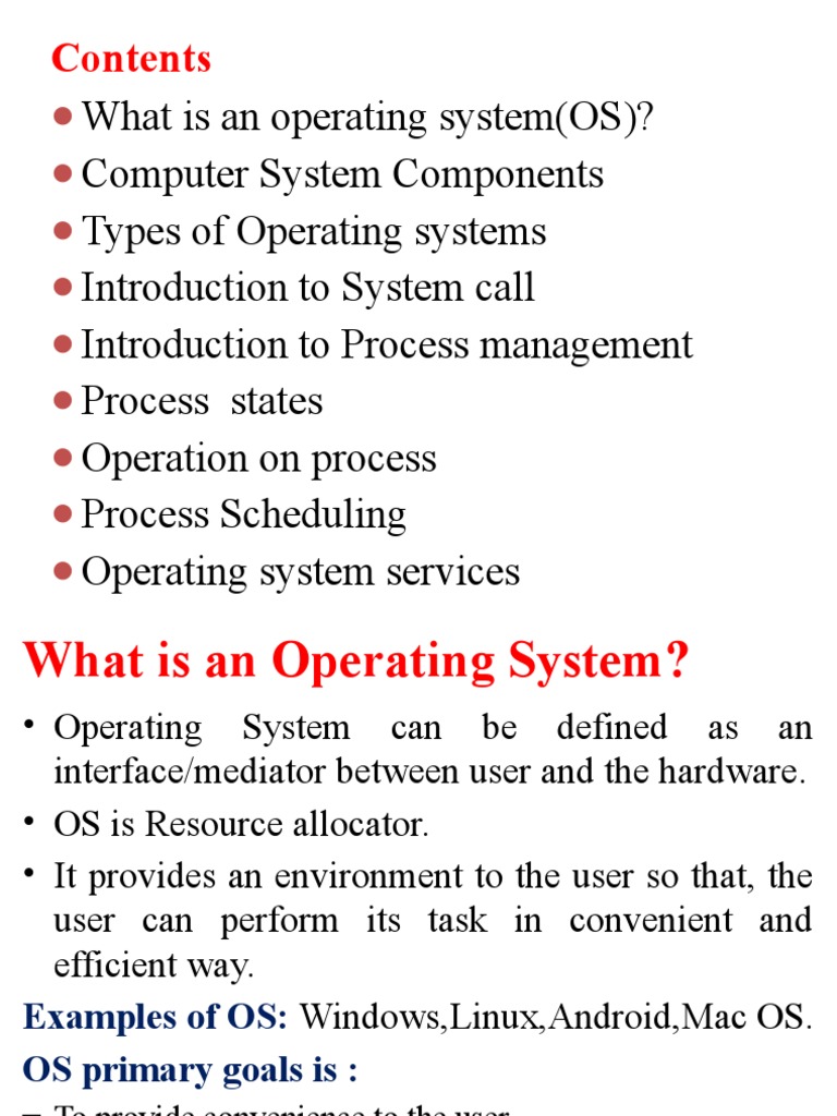 Operating System Introduction | PDF | Process (Computing) | Operating System