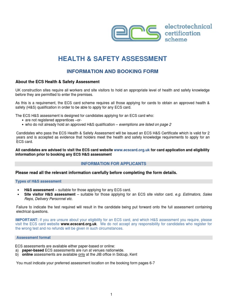 ECS Booking Form | PDF | Identity Document | Cheque
