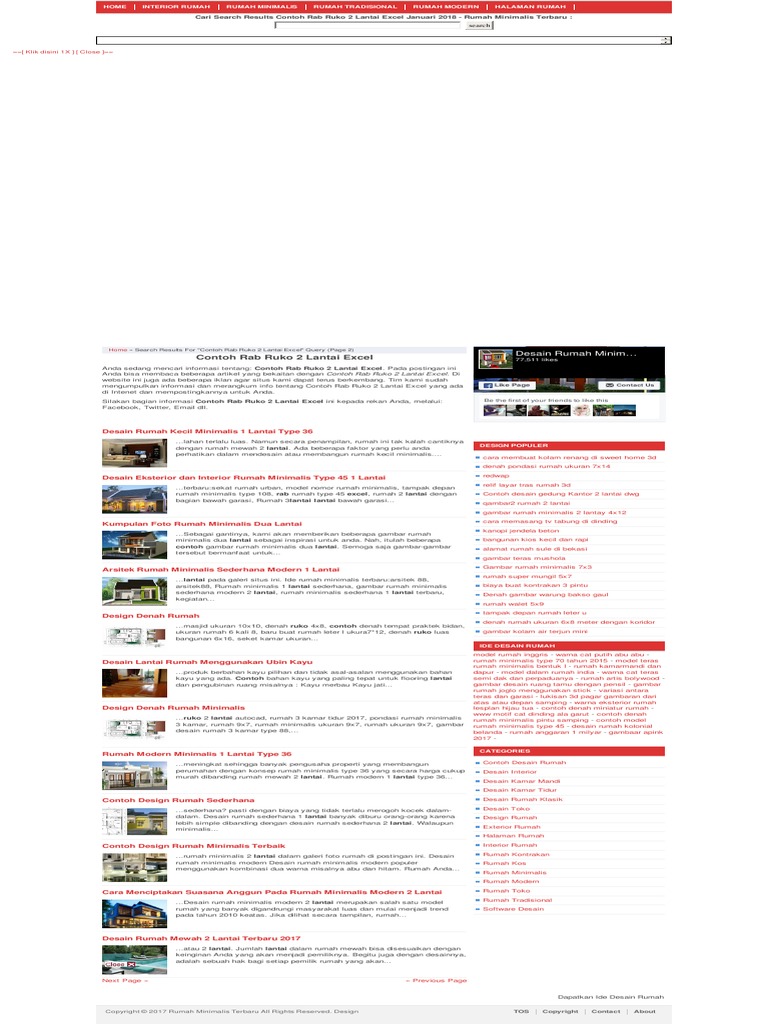 Contoh Rab Ruko 2 Lantai Excel Terbaru 2017 Rumah | PDF