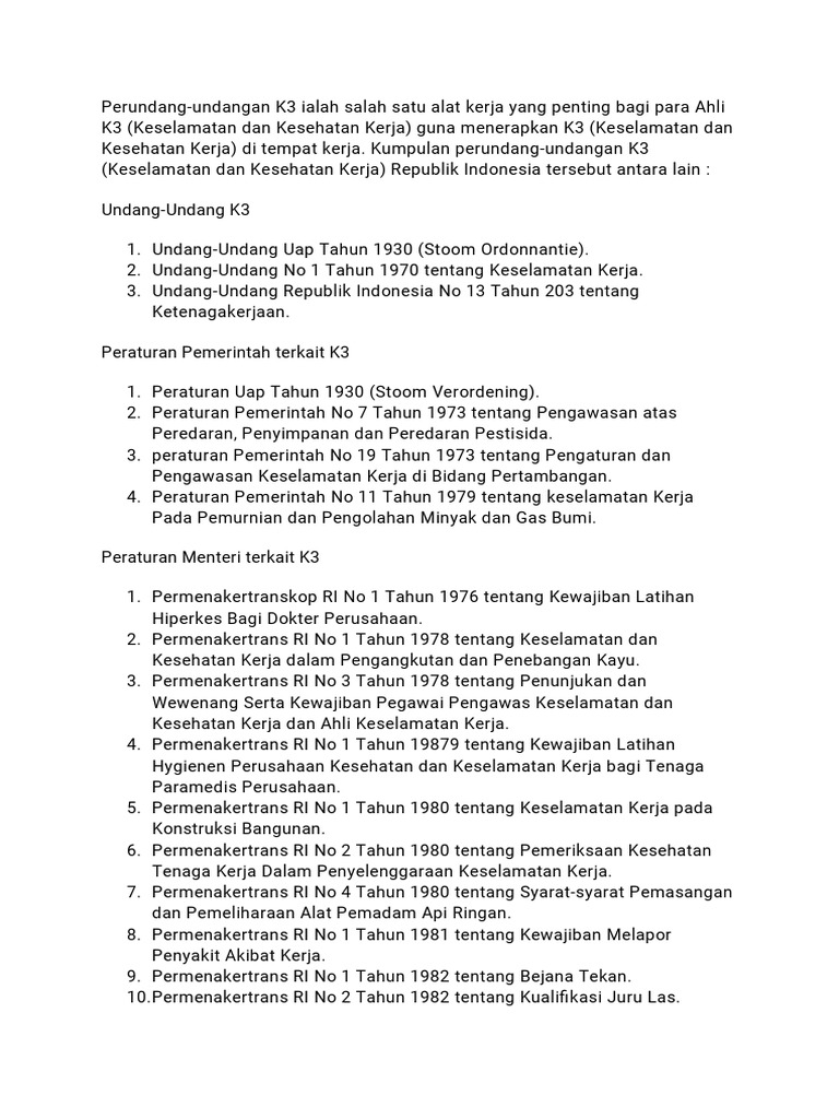Uu K3 | PDF | Hukum