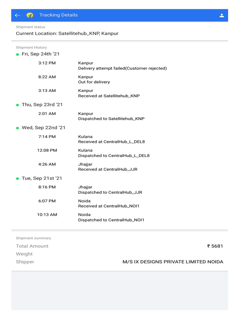 Tracking Ekart (Flipkart) CN FMPP0895951406 | PDF