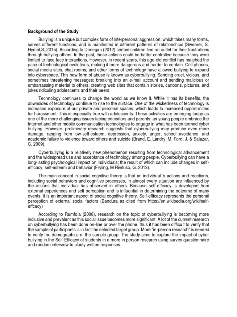 Example of Concept Paper | PDF | Cyberbullying | Bullying