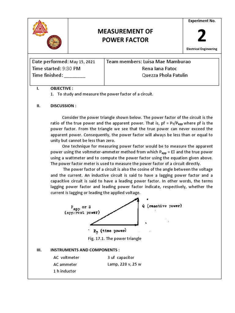 Measurement of Power Factor | PDF | Ac Power | Electrical Network