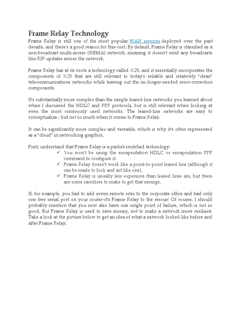 Frame Relay Technology | PDF | Information And Communications ...