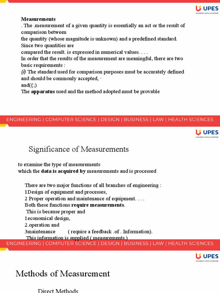 Measurements: (I) The Standard Used For Comparison Purposes Must Be ...