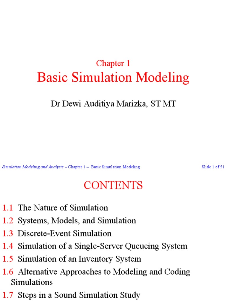 Basic Simulation Modeling: DR Dewi Auditiya Marizka, ST MT | PDF ...