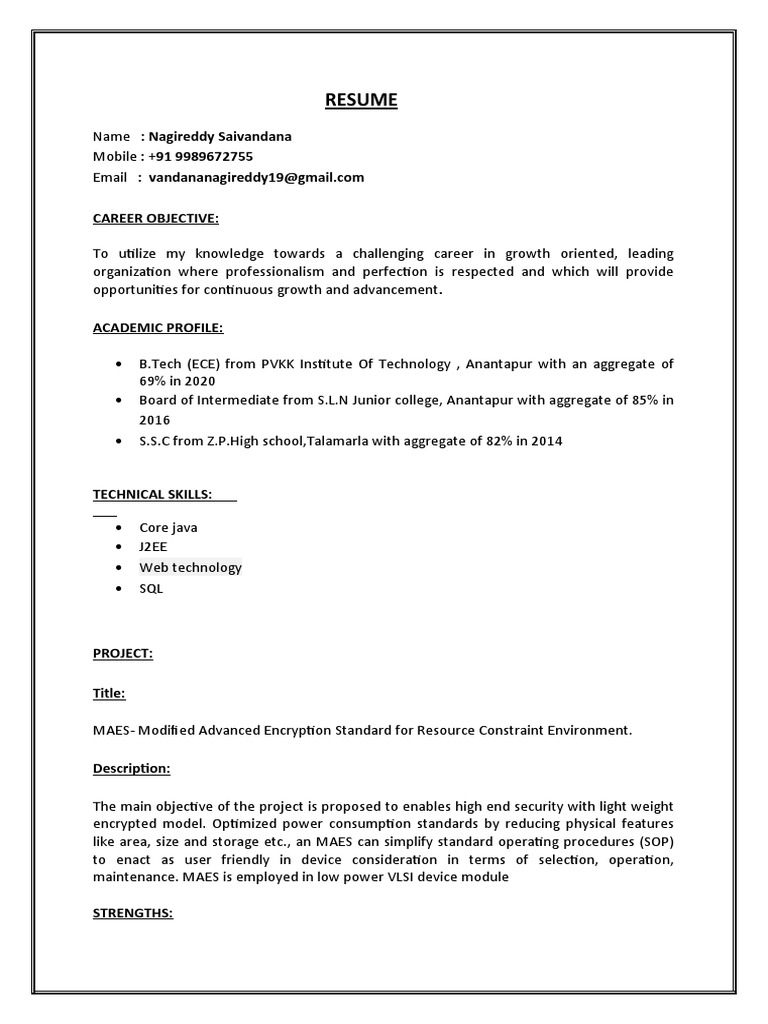 0 Vandana - Resume | PDF | Career & Growth | Business