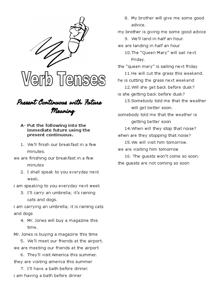 Present Continuous With Future Meaning | PDF