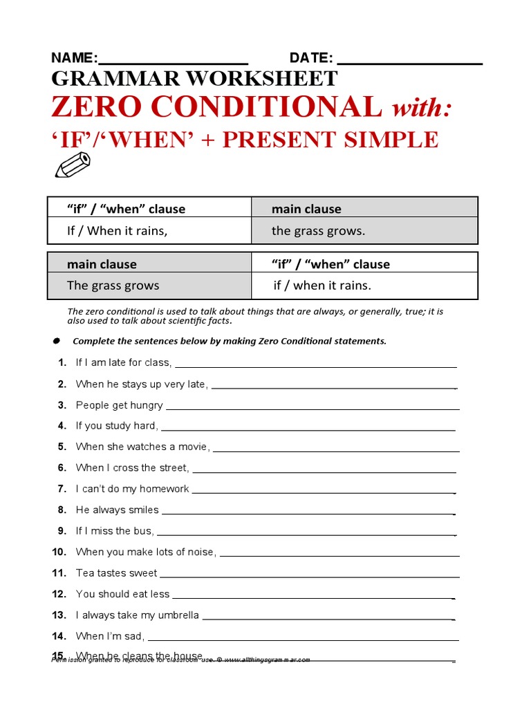 Zero Conditional | PDF | Cognition | Linguistics