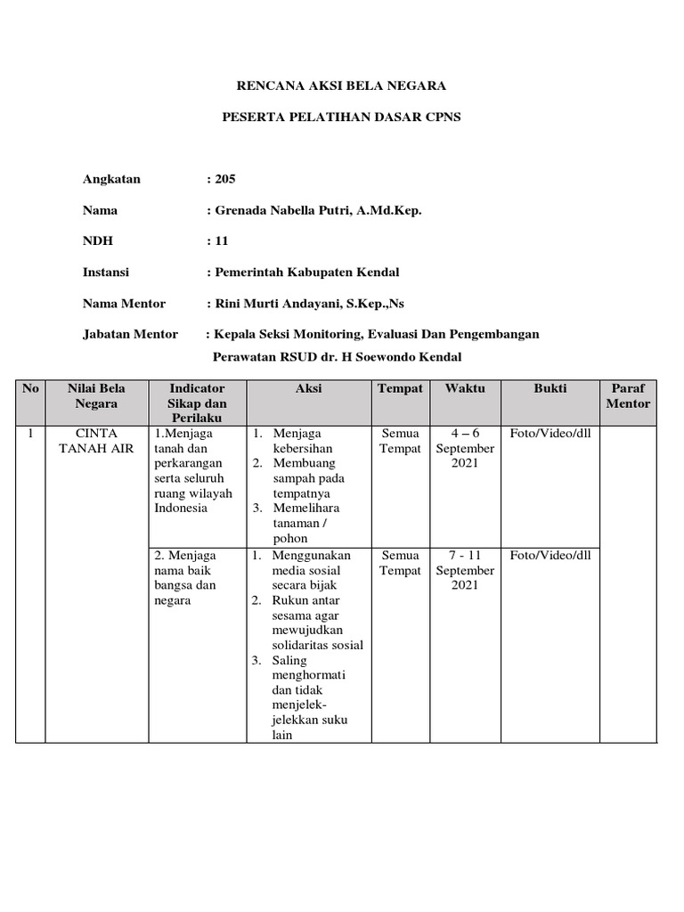 Latsar CPNS 2021 Tugas RABN | PDF