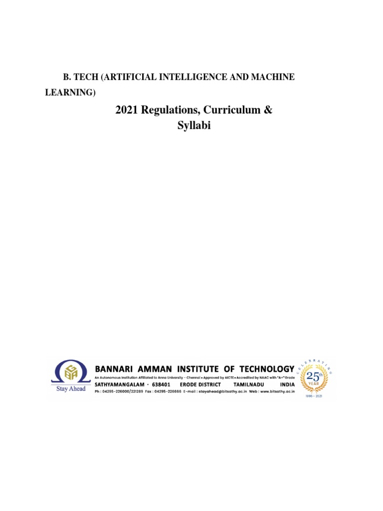 Bannariamman Aiml R 2021 Pdf Engineering Artificial Intelligence 