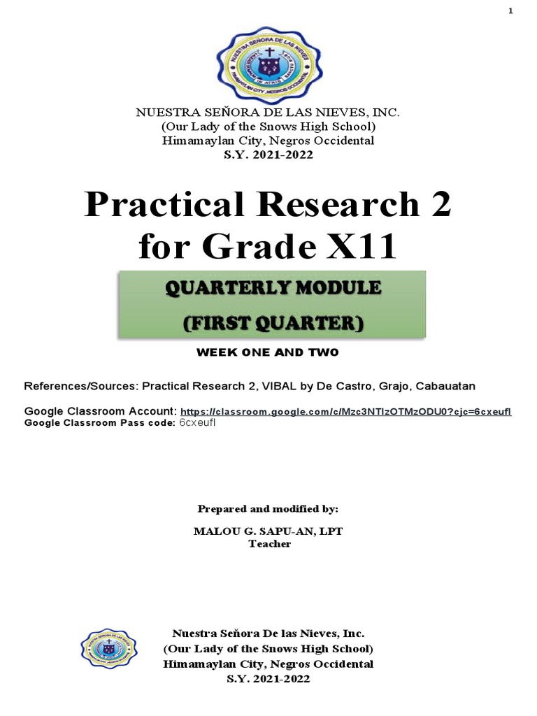 Research 2 Module 1 Week 1 - 2021 | PDF | Statistics | Quantitative ...