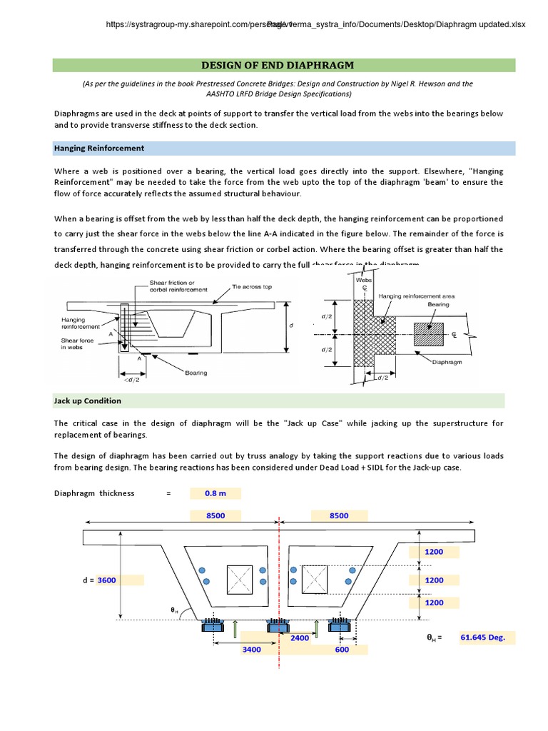 Design of End Diaphragm for Prestressed Concrete Bridge Deck | PDF ...