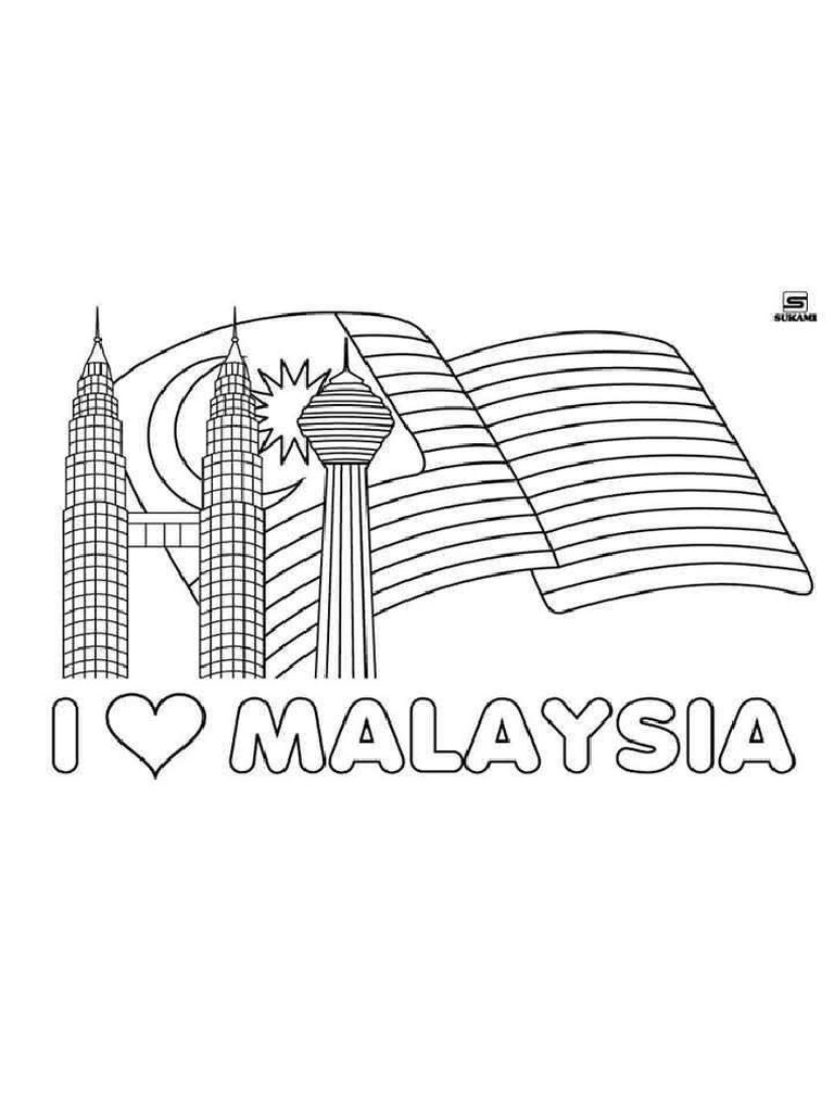 Poster Bendera Malaysia Mewarna Meletup Lukisan Hari Kemerdekaan ...