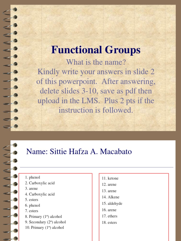 Worksheet 9. Functional Groups | PDF