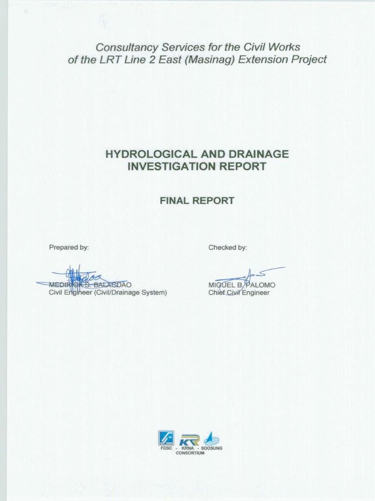 Hydrological and Drainage Investigation Report | PDF | Drainage Basin ...
