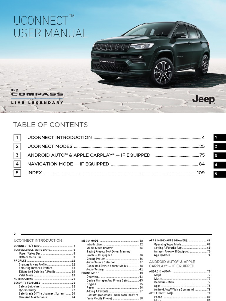 Uconnect User Guide | PDF | Menu (Computing) | Icon (Computing)