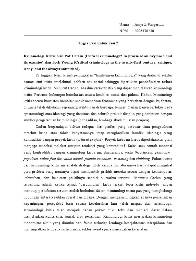 Assyifa Pangestuti - Tugas Esai Untuk Sesi 2 Tkrimposmobud | PDF