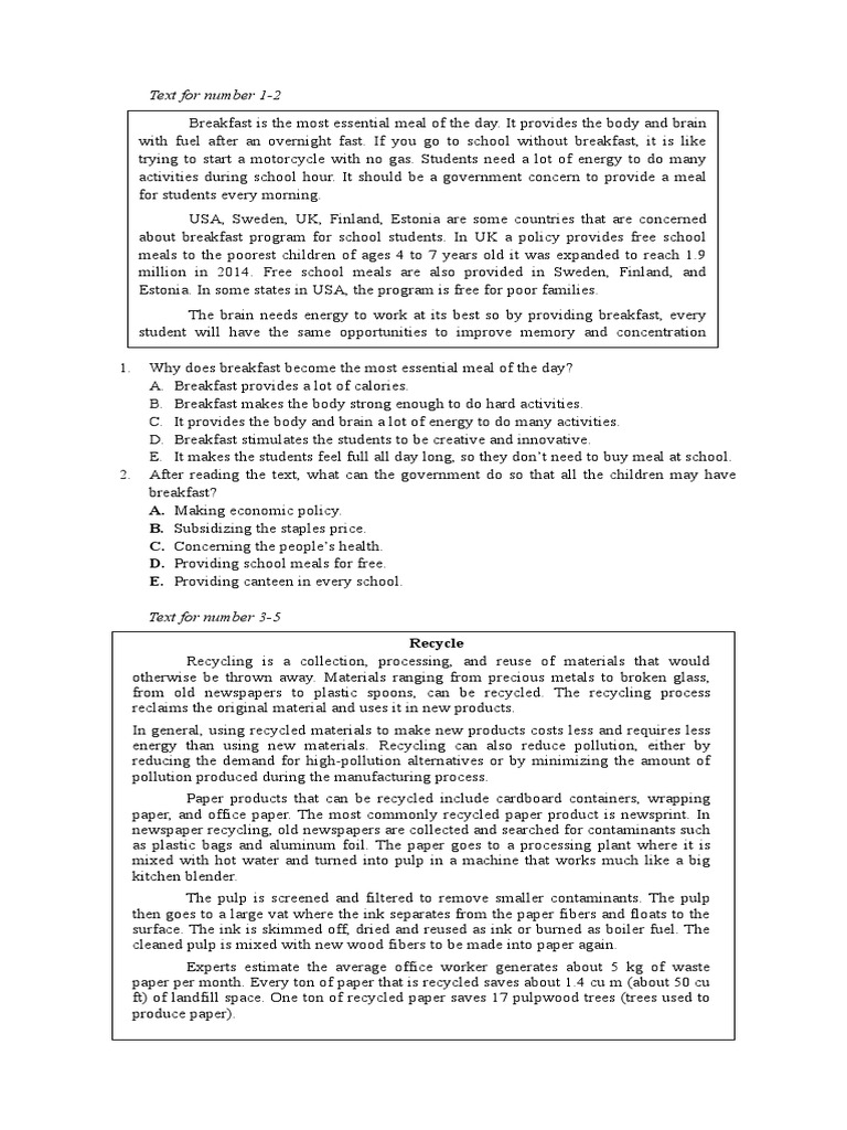 Try Out ANBK | PDF | Recycling | Paper