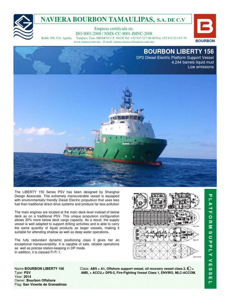 Naviera Bourbon Tamaulipas | PDF | Marine Propulsion | Water Transport