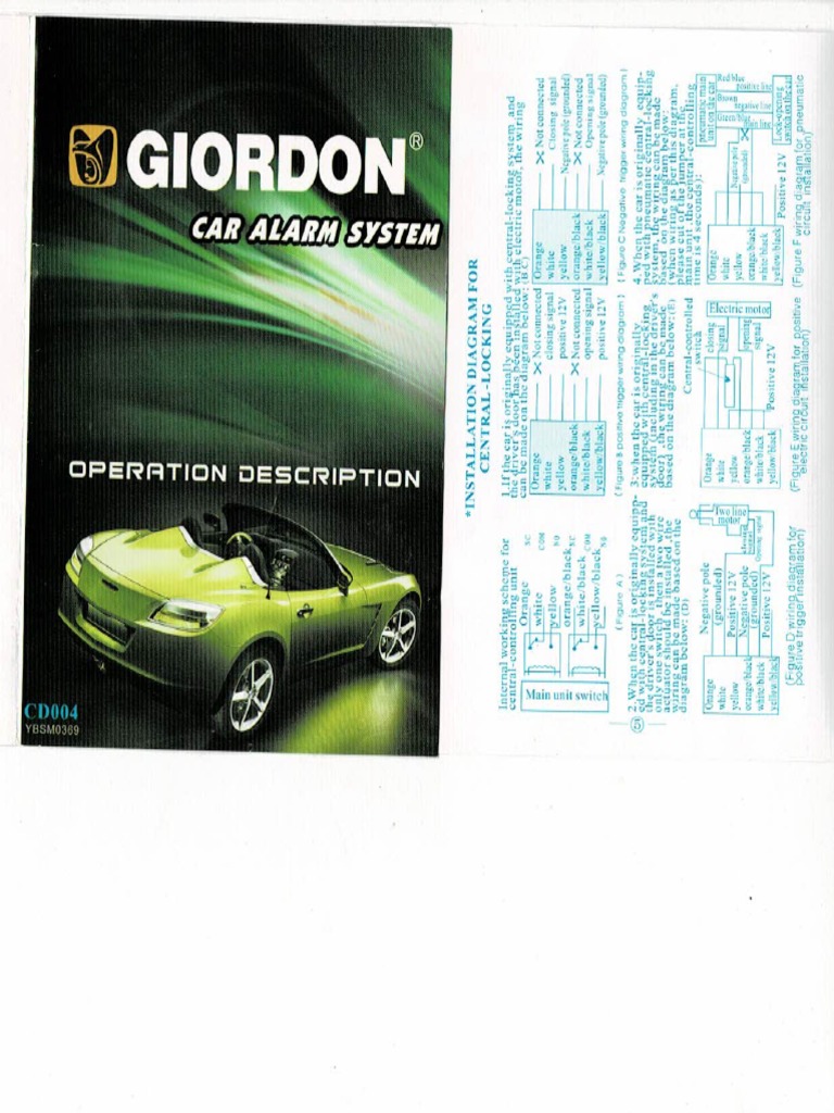Giordon Car Alarm | PDF
