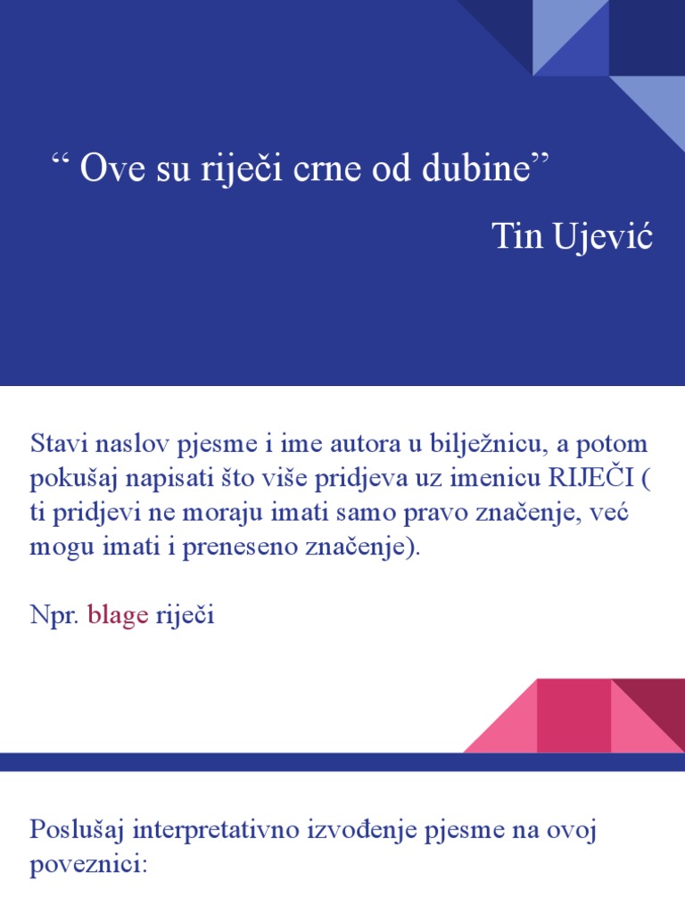 Ove Su Riječi Crne Od Dubine | PDF