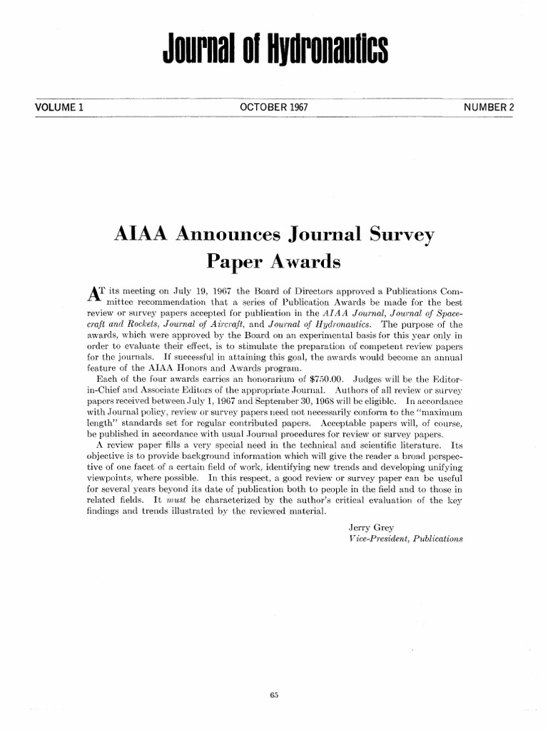 AIAA Journal Survey Paper Awards | PDF | Art