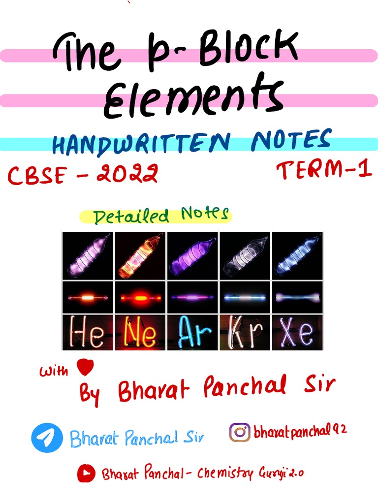Class 12 P Block Elements by Bharat Panchal | PDF | Chemical Bond ...