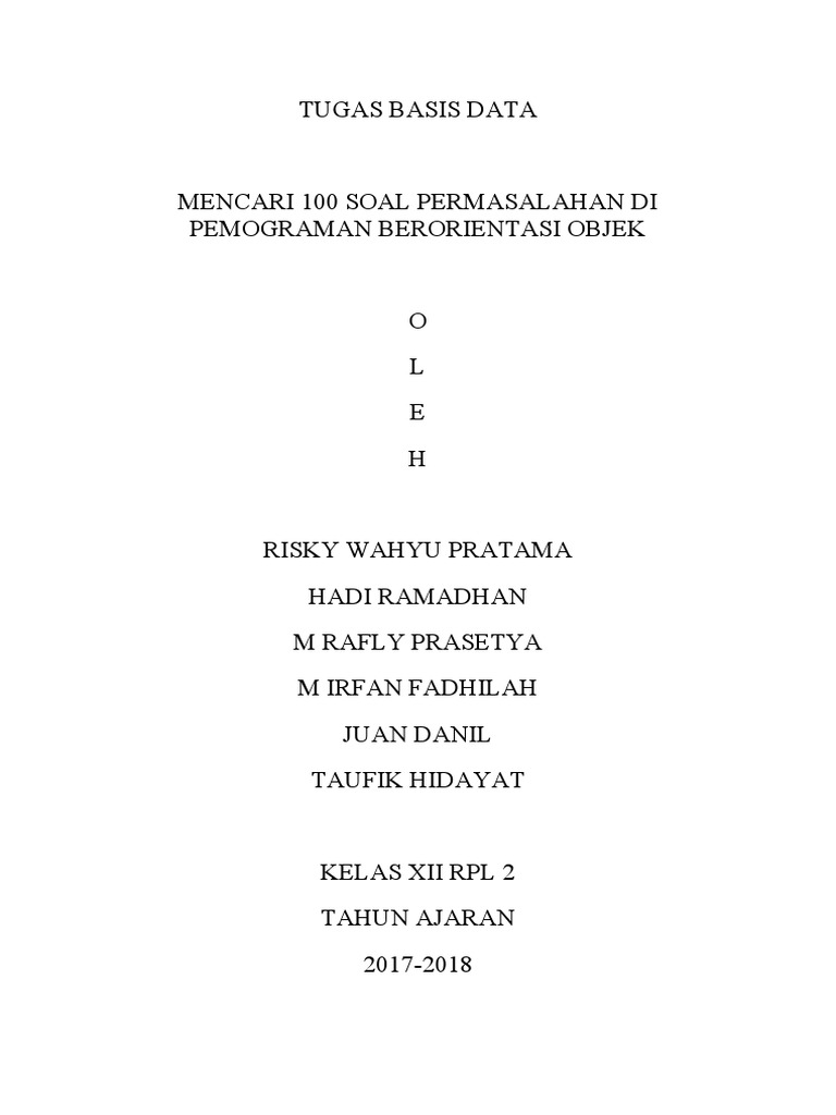 Soal PBO | PDF