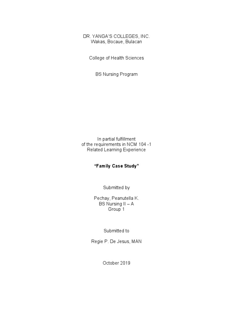 Dyci Sample Family-Case-Analysis | PDF | Community | Family