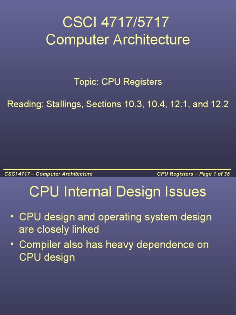 Cpu Registers | PDF | Central Processing Unit | Computer Architecture